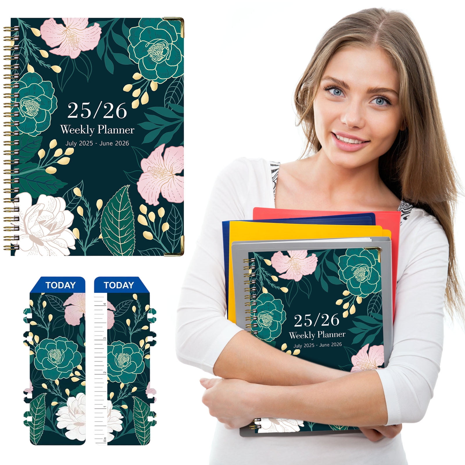 Sltwyw 2025-2026 English Planner A5 Size - Spiral Bound Schedule Organizer with Tab Dividers ...