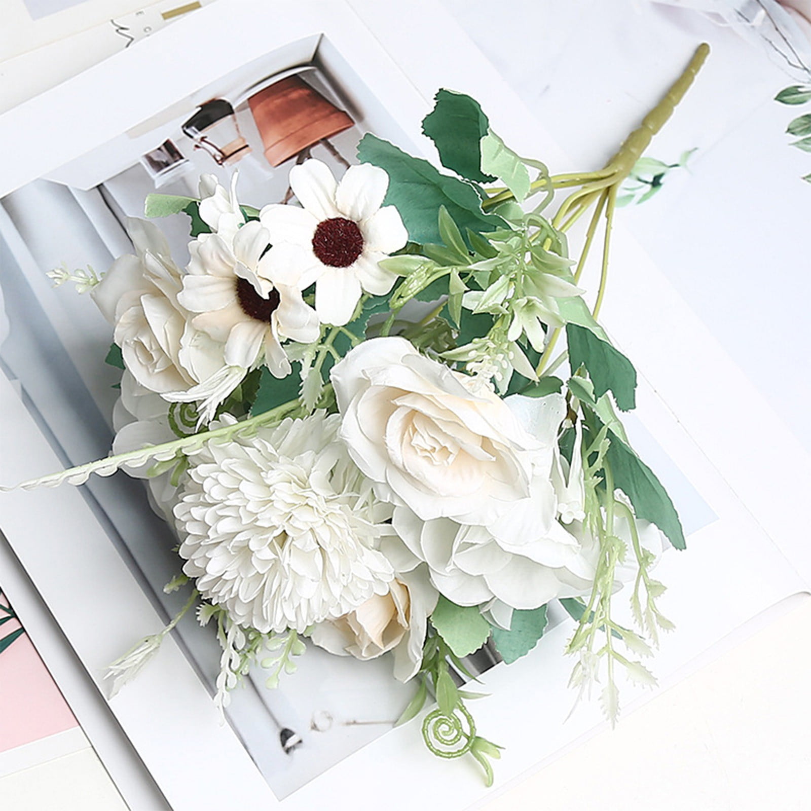 Sltwyw Artificial Rose Bouquet Home Decor - Portable Simulation Silk ...