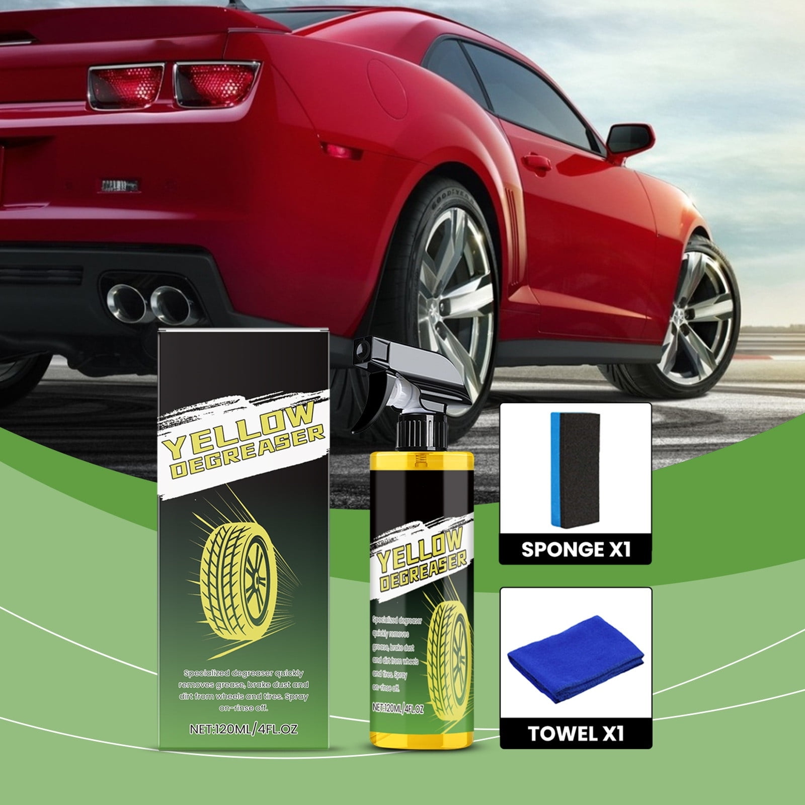 Sltwyw Car Wheel Cleaner – 120ml Tire and Steel Rim Refurbishment ...