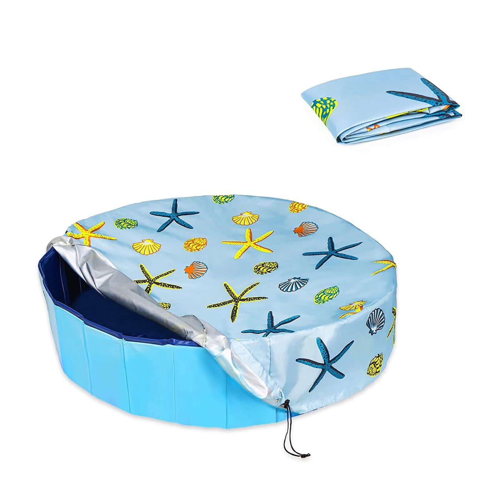 Sltwyw Circular Swimming Pool Cover for Kids Pets - Waterproof Foldable ...