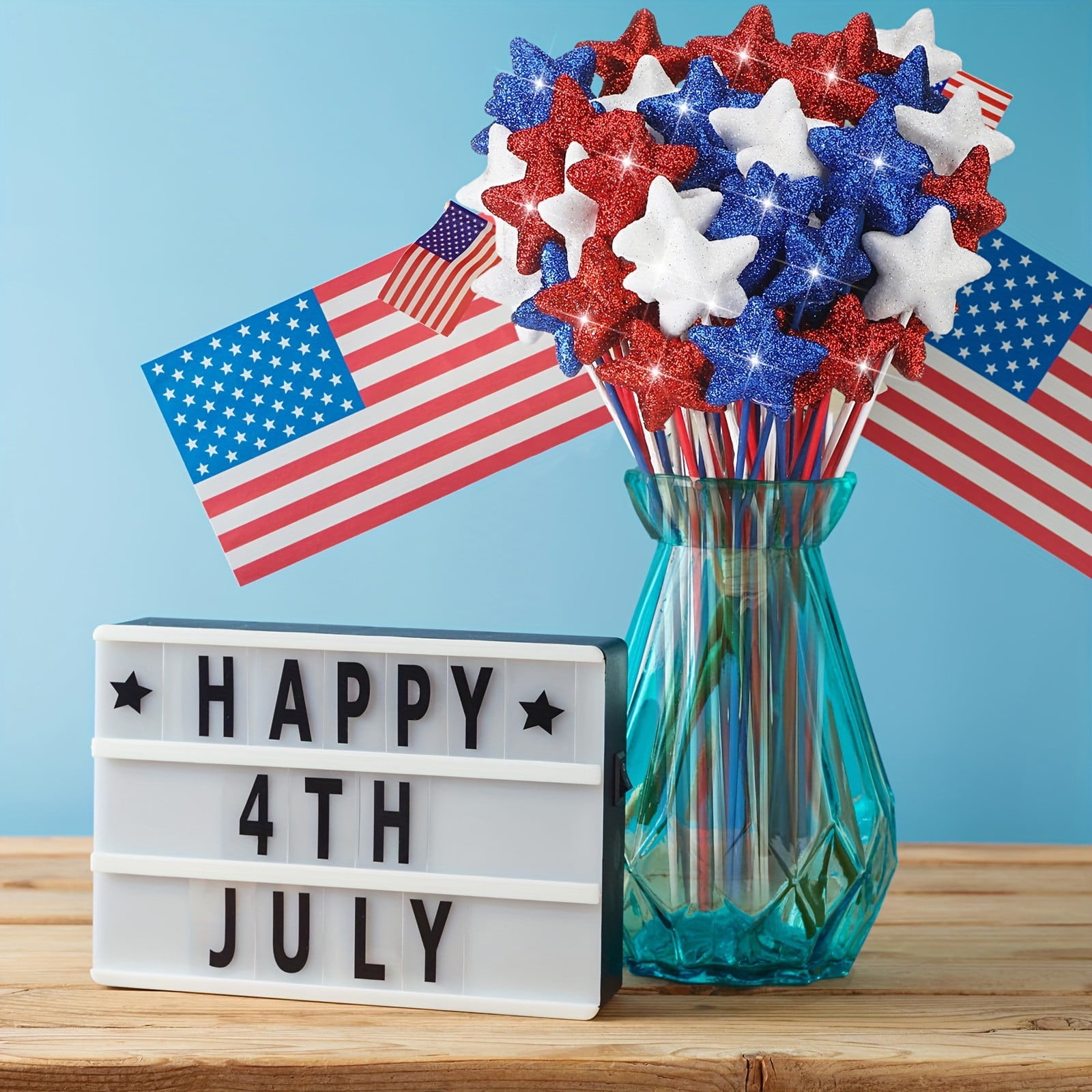 Sltwyw Glitter Star Foam Cutouts - Patriotic Table Scatter for ...