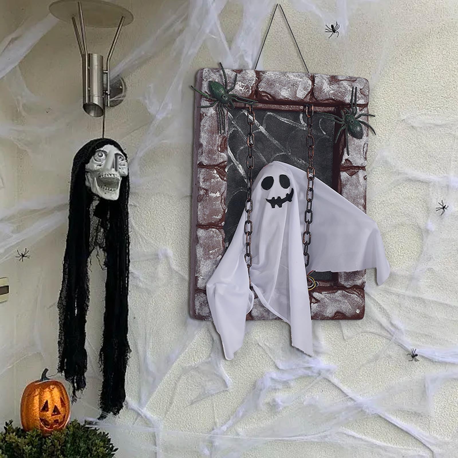 Sltwyw Motion-Activated Tombstone Decor - Glowing Screaming Halloween ...