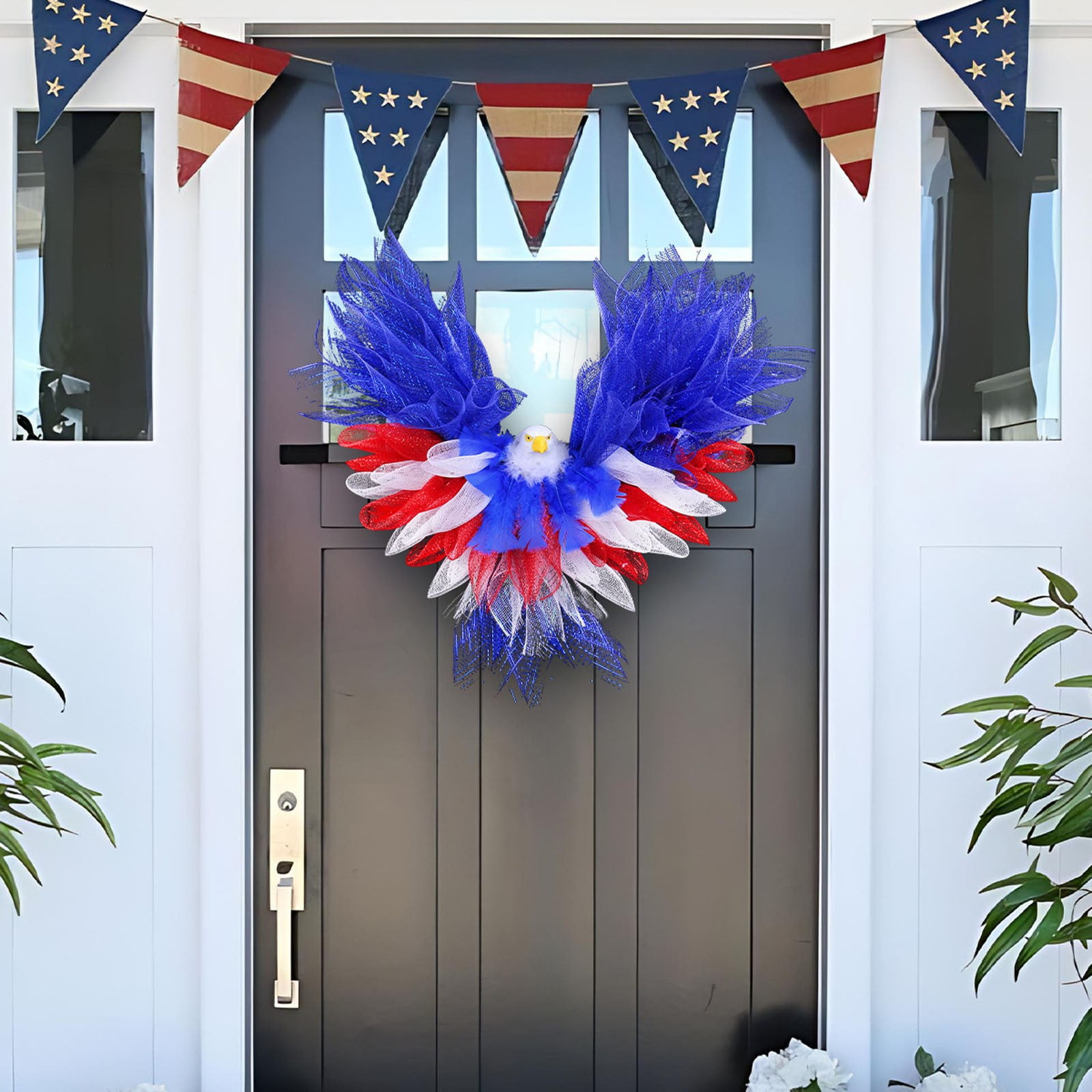 Sltwyw Patriotic Hanging Banner Backdrop - Fireworks Theme Party Decor ...