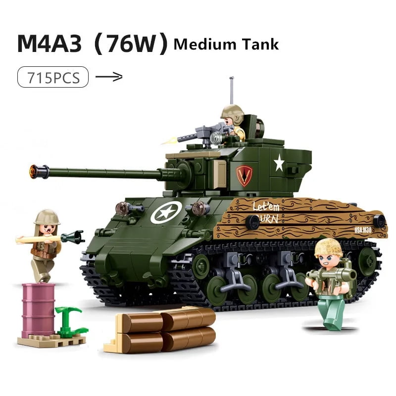 Panzer Tank Model DAHONPA Sherman M4A3 Main Battle Tank Army Building ...