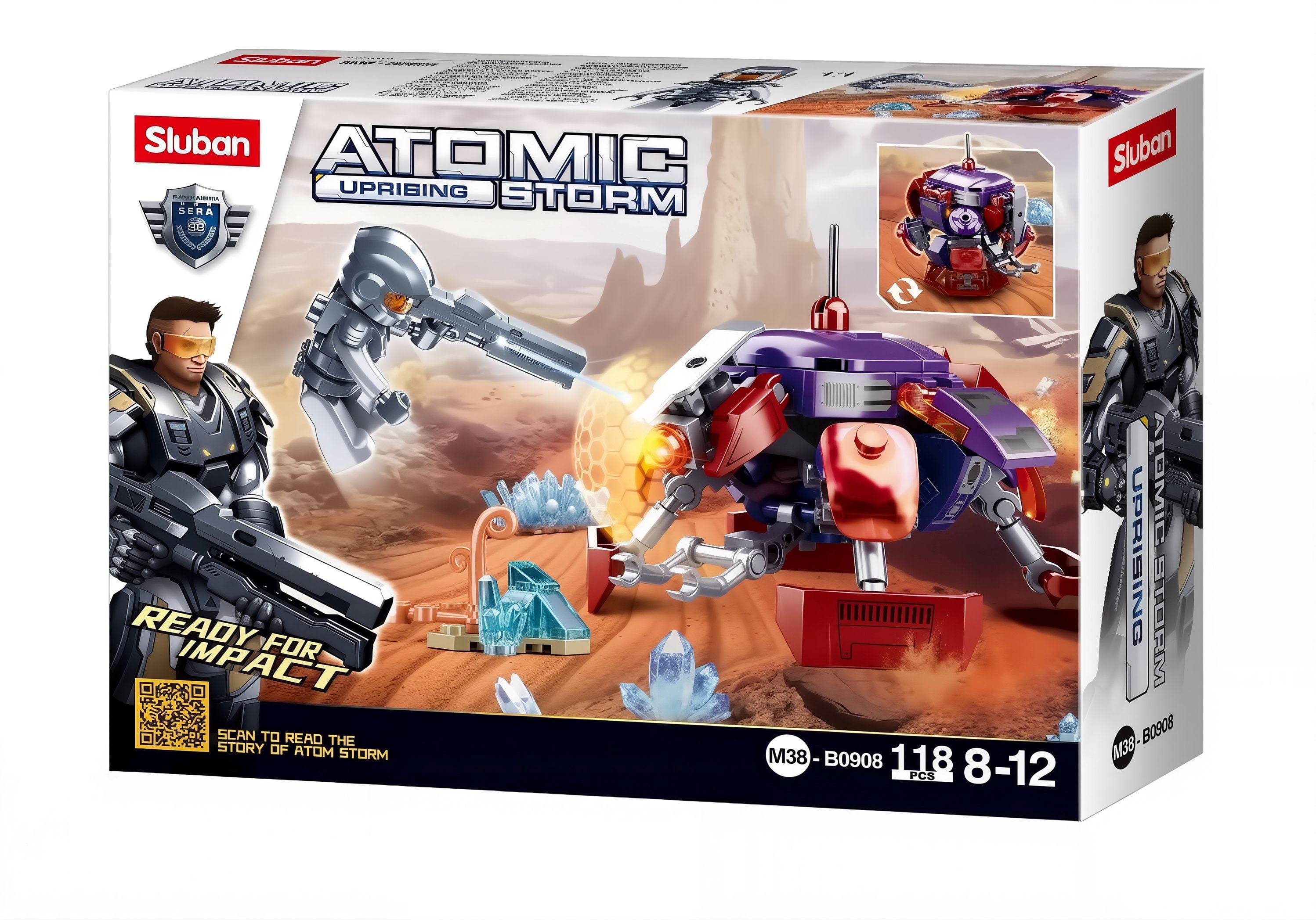 Sluban Atomic Storm Command Robot Block set 118 pieces, Perfect for ...