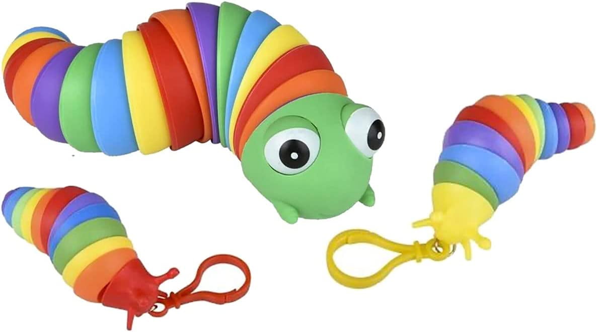 Slug Caterpillar Family - 1 Caterpillar and 2 Fidget Slug on Clip ...