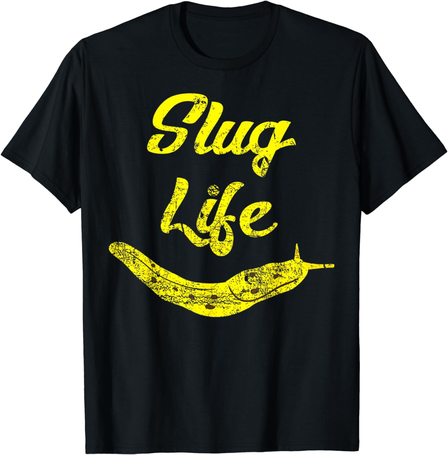Slug Life Yellow Banana Slug Distressed T-Shirt - Walmart.com