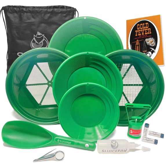 Sluice Fox Gold panning kit for gold prospecting; 11 pc set + Bonus ...