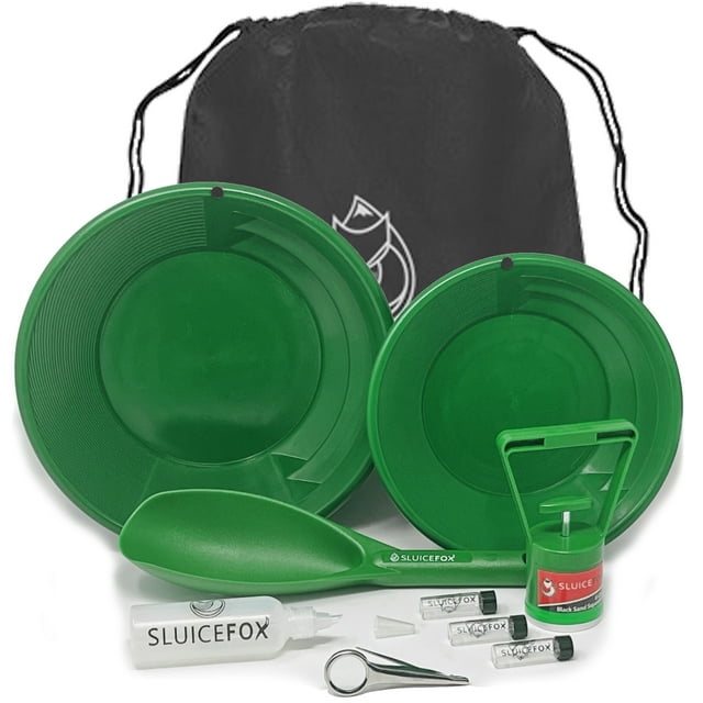 Sluice Fox Gold rush panning kit with backpack; 10-piece prospecting ...