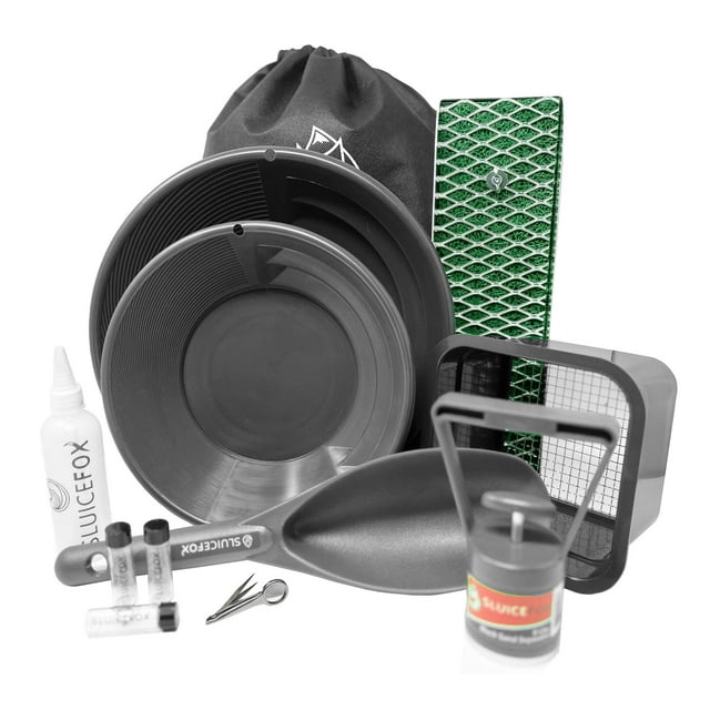 Sluice Fox Gold Panning Kit with Mini Sluice Box, Moss Mat, Sand ...