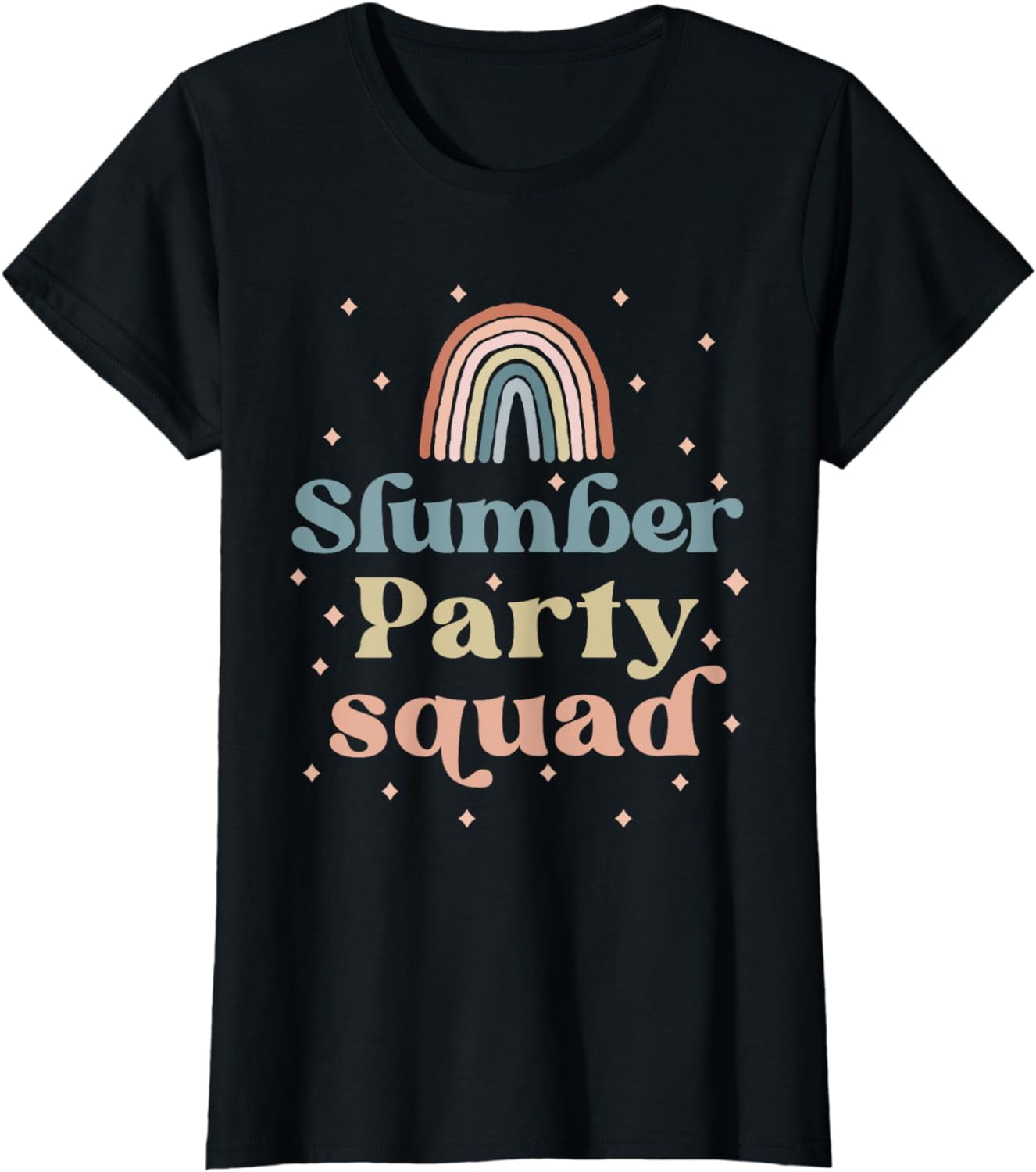 Slumber Party Boho Rainbow Sleepover Squad Pajamas for Girls Cotton T ...
