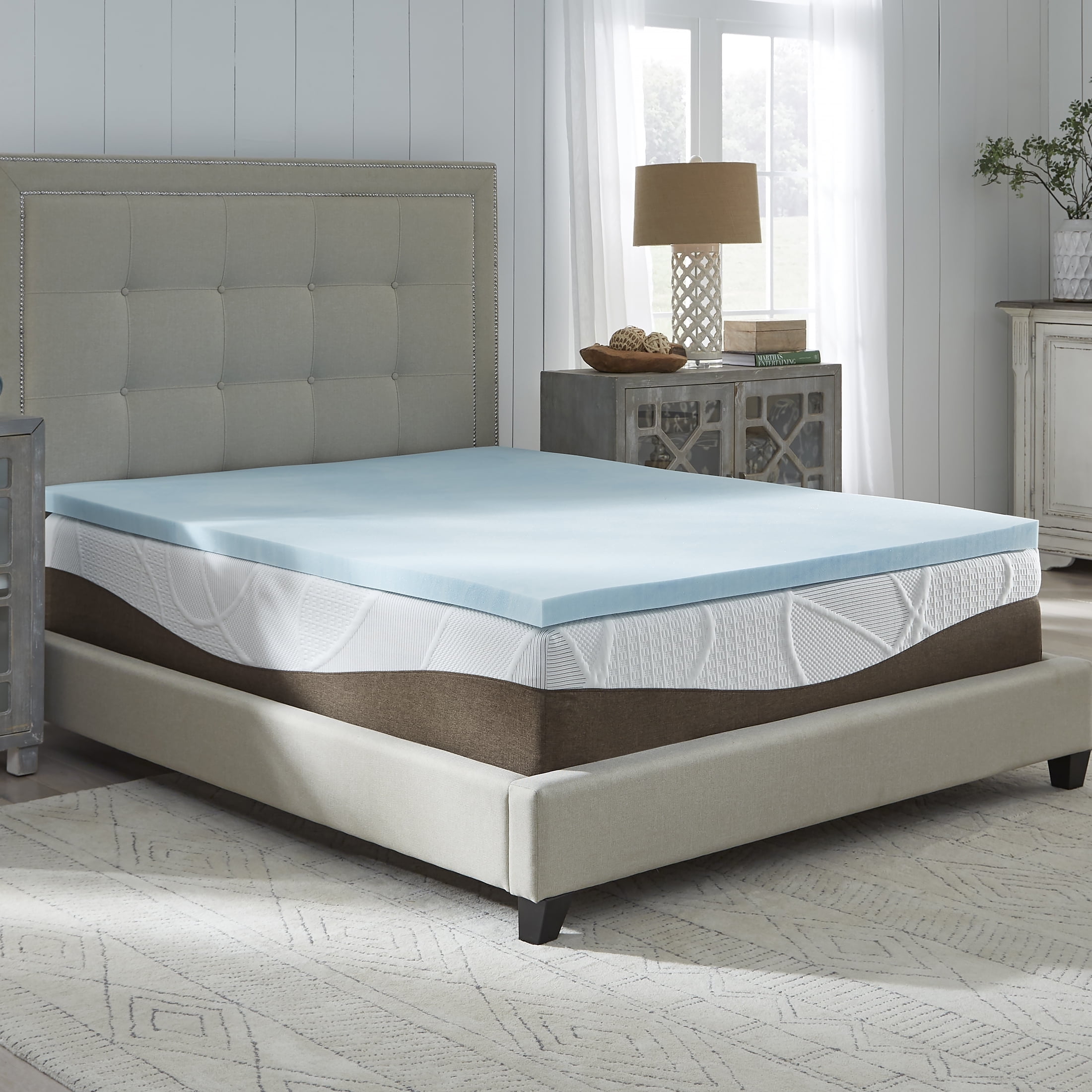 Slumber Solutions 2" Gel Memory Foam Flat Topper, King - Walmart.com