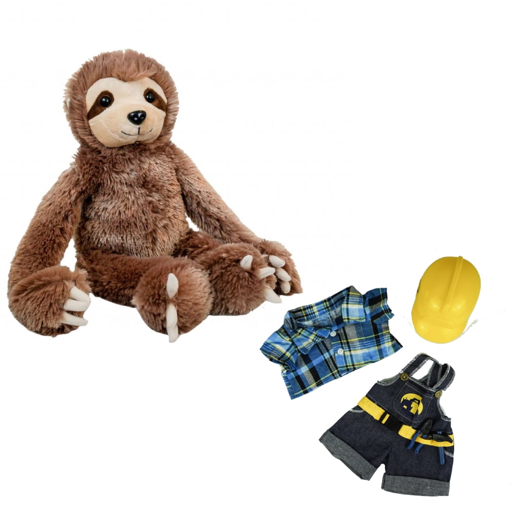 Slumber the Sloth 16 Inch Stuffed Animal with Construction Worker ...