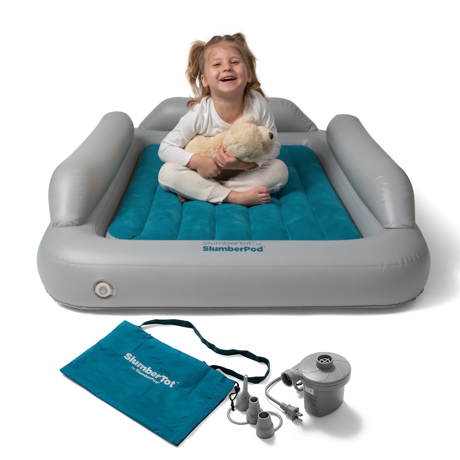 SlumberPod Toddler Inflatable Travel Bed with Electric Air Pump, Fits ...