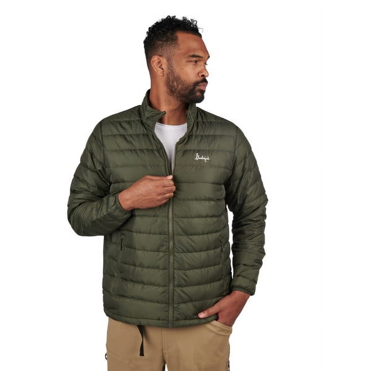 Slumberjack Men's Outdoor Down Puffer Jacket SM-Olive, Rain Repellent ...