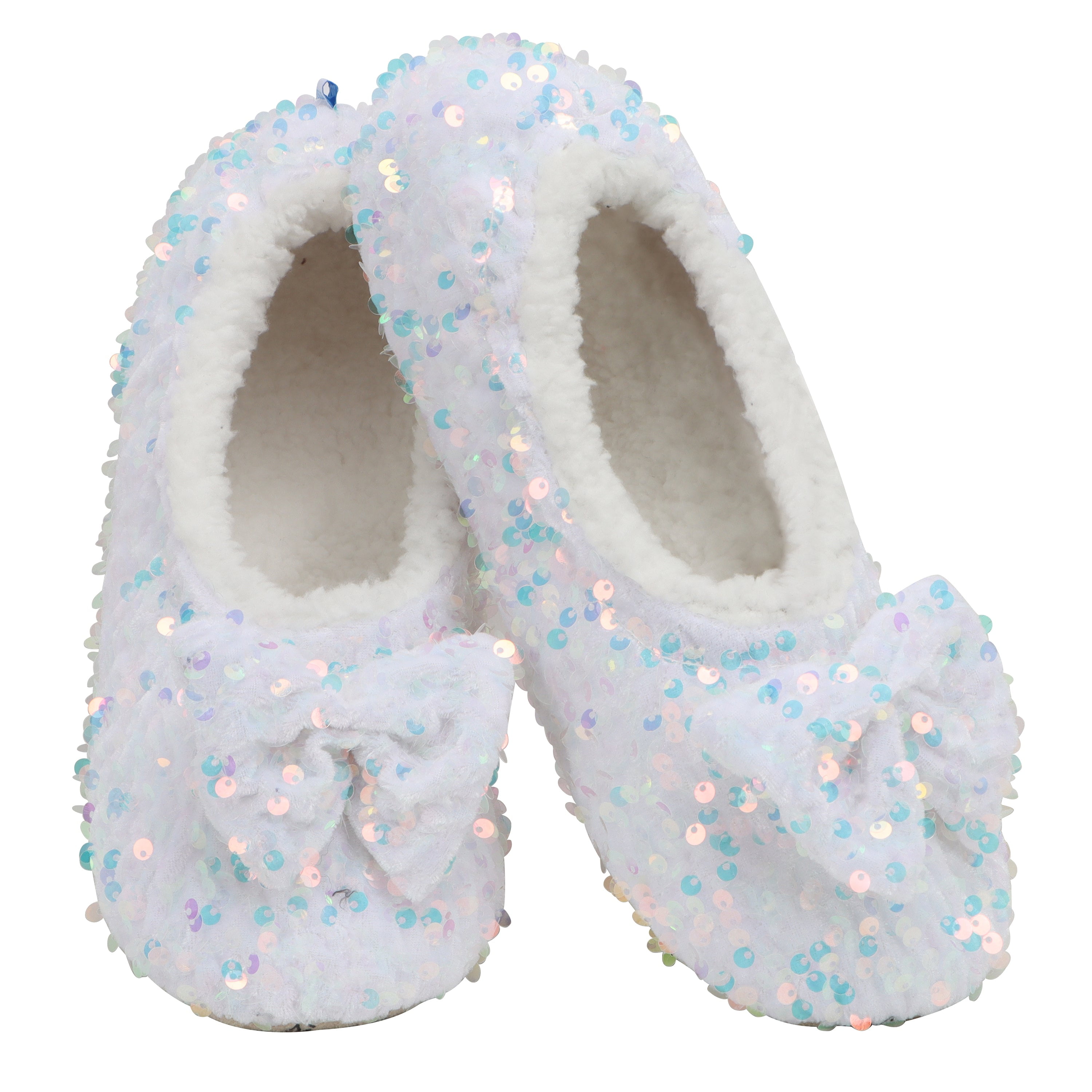 Slumbies Womens Dancin Bling & Dazzle White Slipper Sock - Warm Your ...