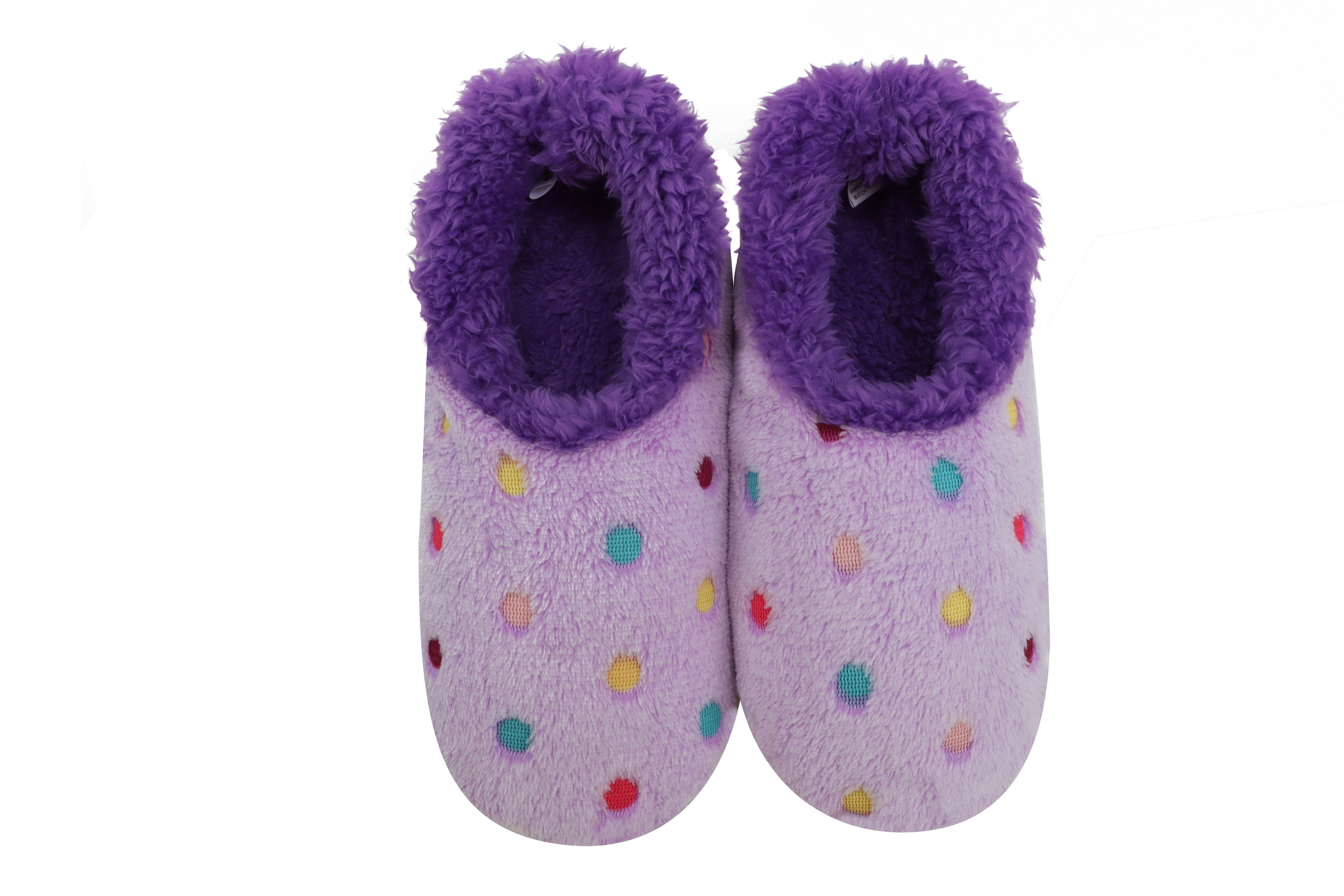 Slumbies Womens Polka Dot Dance Lavender Slipper Sock - Warm Your Feet ...