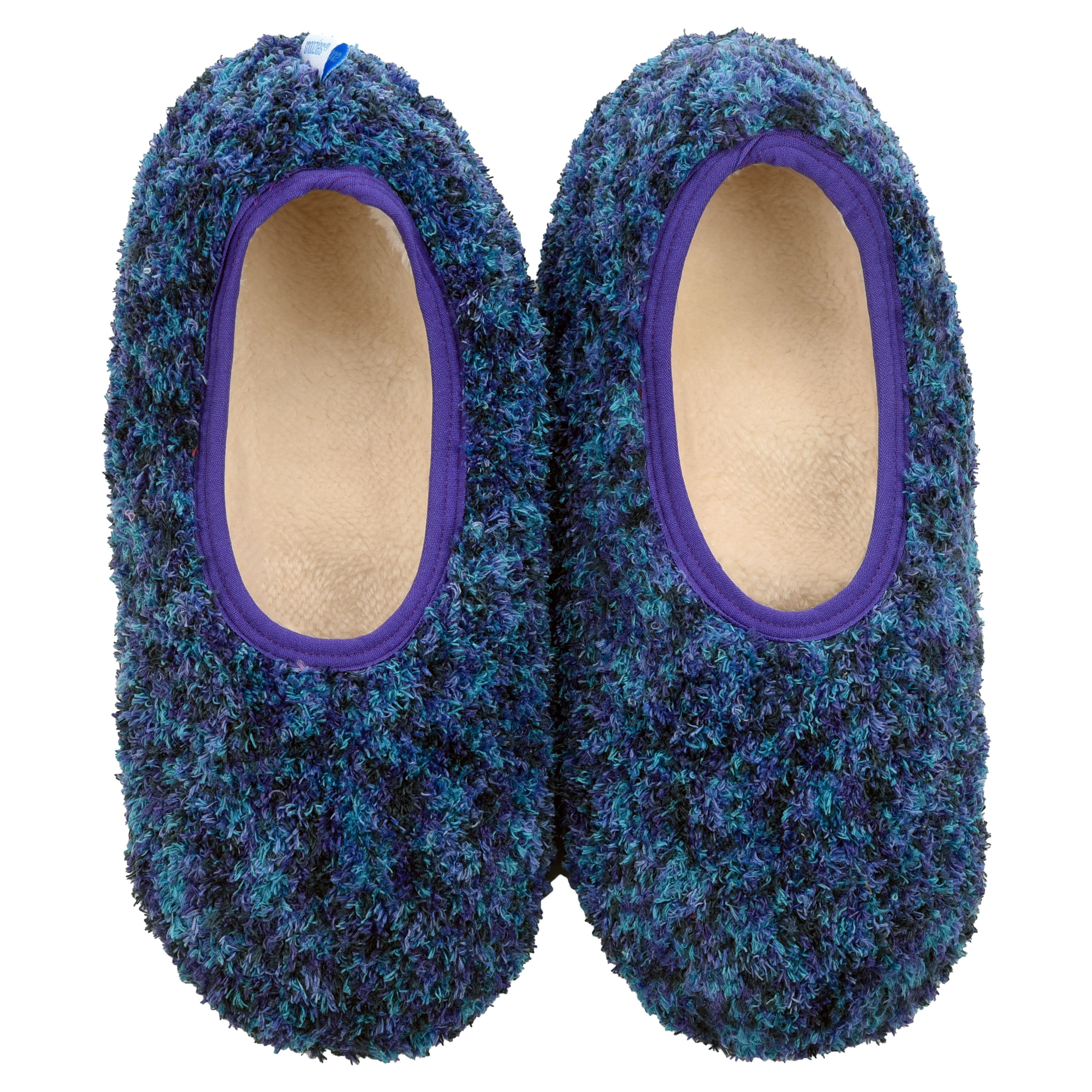 Slumbies Womens Walking on Clouds Nebula Blue Tie Dye Slipper Sock ...