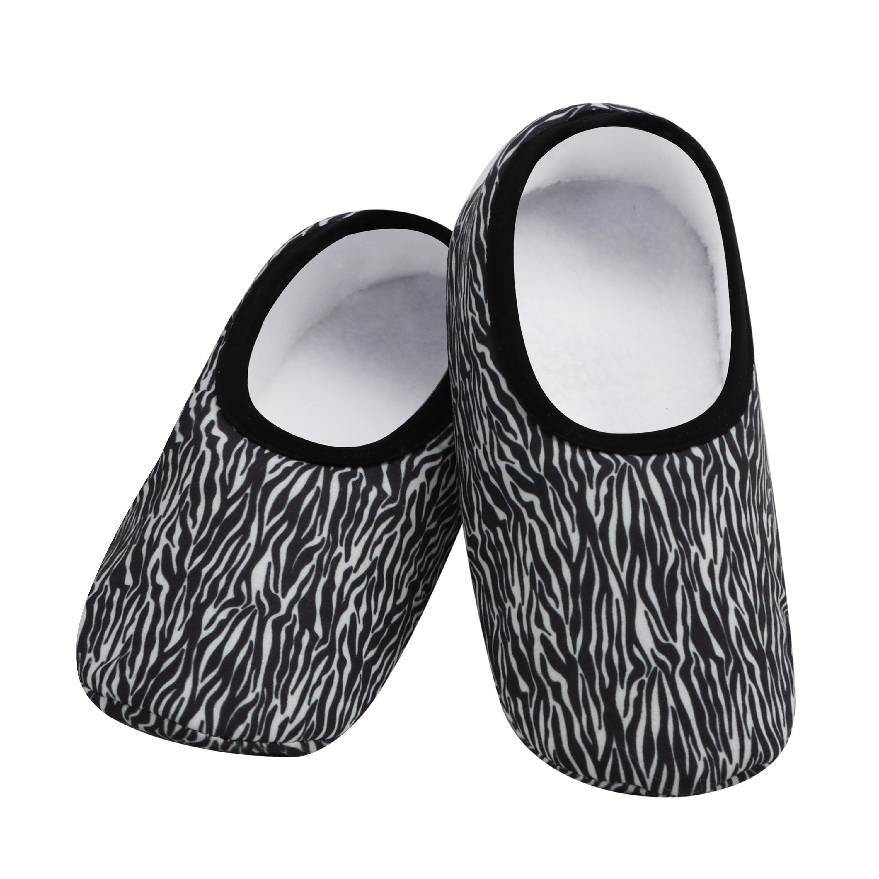 Slumbies Womens Zebra Ankle Slipper Sock - Warm Your Feet! (Medium ...