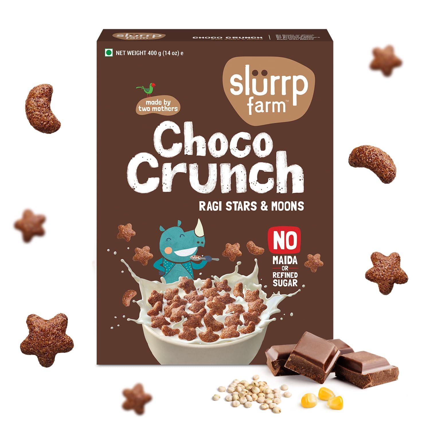 Slurrp Farm Choco Crunch CCF19 Ragi Cereal | Crunchy Chocolate ...