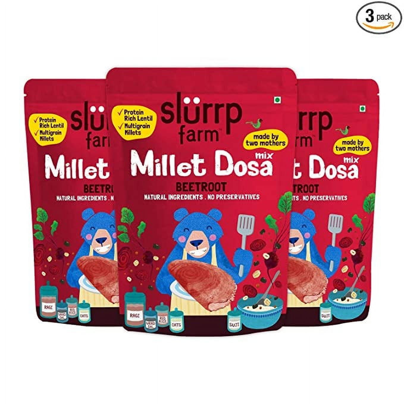Slurrp Farm Millet Dosa Instant Mix | Supergrains And Beetroot ...