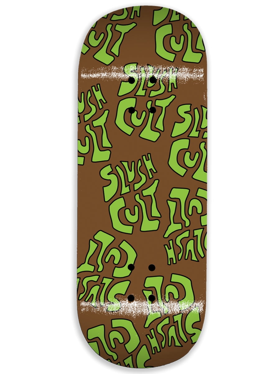 Slushcult Fingerboard Deck - Stack'em Brown and Green, Popsicle - 32mm ...