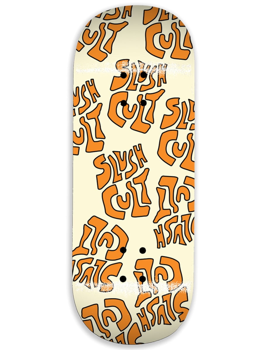 Slushcult Fingerboard Deck - Stack'em Cream and Orange, Popsicle - 32mm ...