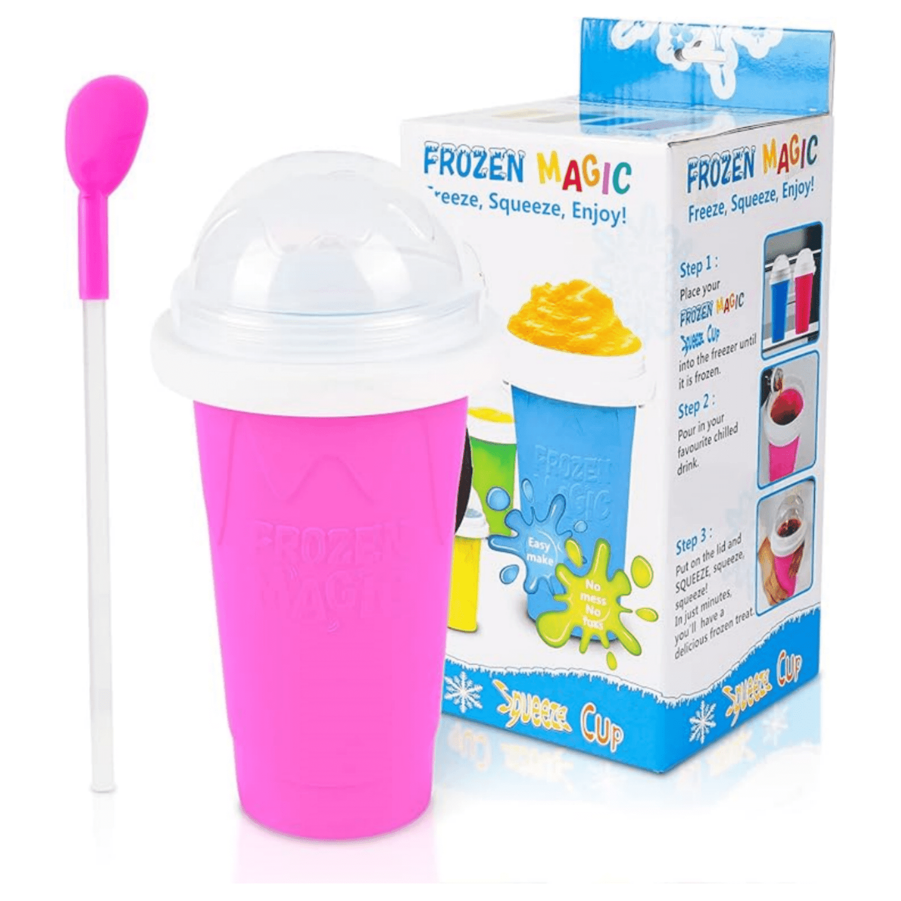 Slushie Cup, DIY Slushy Maker Cup, Frozen Magic Squeeze Cups for Juice ...