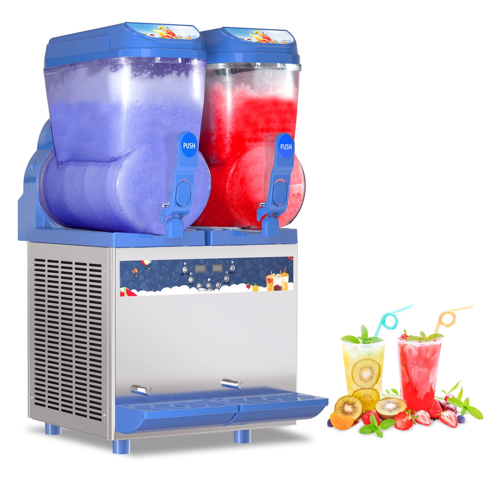 Slushie Machines Commercial - 1000W 30L Tanks Commercial 110V Slushy ...