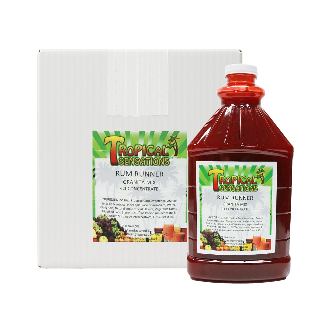 Slushie Mix, Tropical Sensations, 6 Bottles (64 oz each) (Rum Runner ...