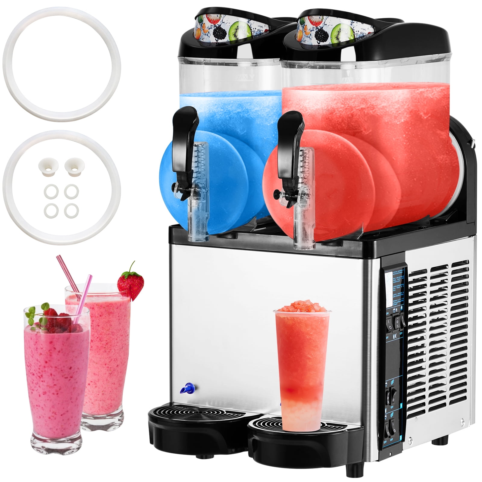 Slushy Machine 12L X 2, Towallmark 6.4 Gals Margarita Machine, 500W ...