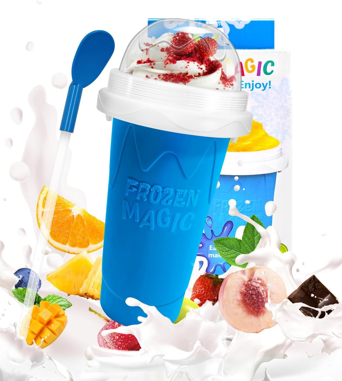 Slushy Maker Cup, DIY Magic Slushy Maker Squeeze Cup, Portable Smoothie Squeeze Cup for Juices ...
