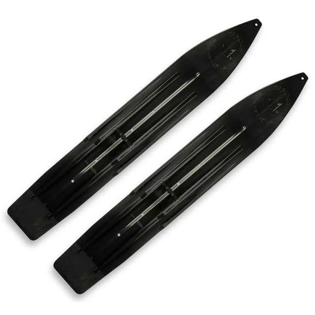 Slydog Powder Hound 7" Wide Black Snowmobile Skis (PH7SOLBLKLOPBLK ...