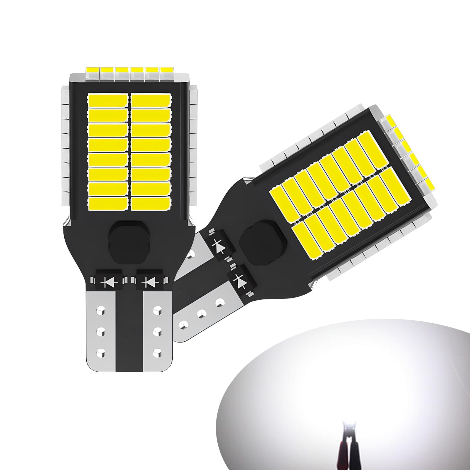 Slykew 2 PCS T15 Car LED Reversing Light, 13.8mm x 31.3mm 4014-50WFPC ...