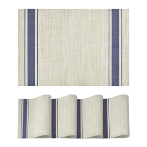 Heat-Resistant, Washable PVC Table Placemats (Set of 6) and Runner ...