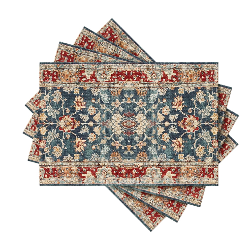 Sm:)e Boho Bohemia Style Red Placemats Set of 4, 12x18 Inch Country ...