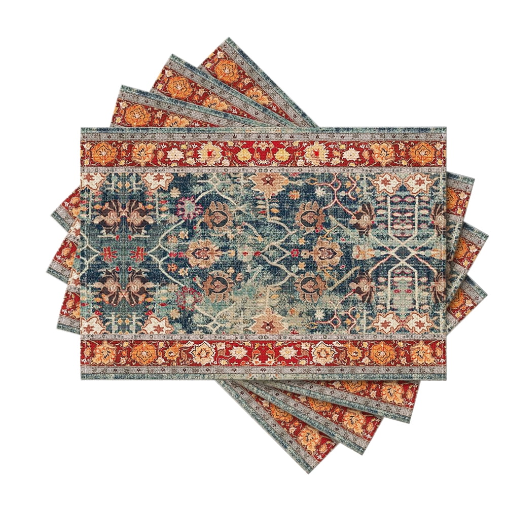 Sm:)e Boho Bohemia Style Red Placemats Set of 4, 12x18 Inch Country ...