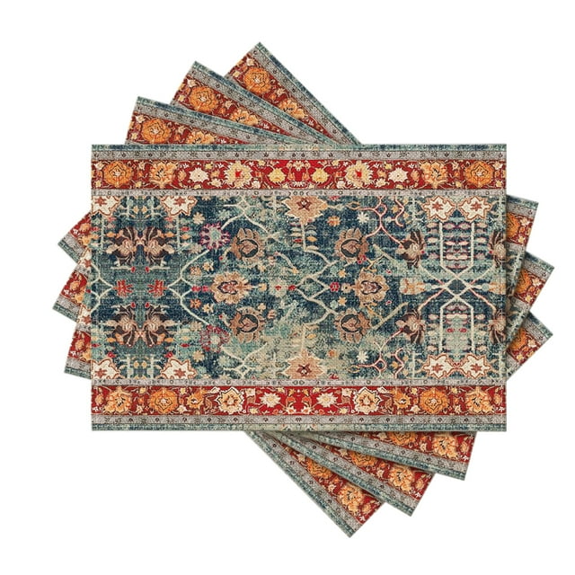 Sm:)e Boho Bohemia Style Red Placemats Set of 4, 12x18 Inch Country ...