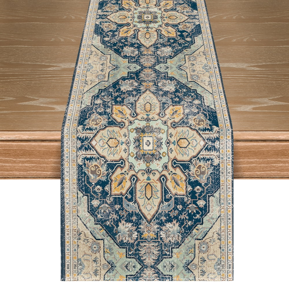 Sm:)e Boho Bohemia Style Sliver Table Runner, Rustic Farmhouse Kitchen ...
