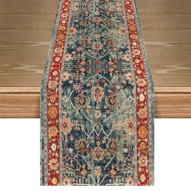 Sm:)e Bohemian Table Runner, Rustic Farmhouse Dining Decoration, 13x72 ...