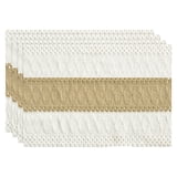 Sm:)e Boho Macrame Placemats 12 x 18 Inch, Cream & Brown Farmhouse ...