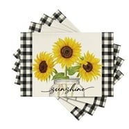 Smile Harvest Decor: Buffalo Plaid Watercolor Pumpkin Sunflower Autumn ...
