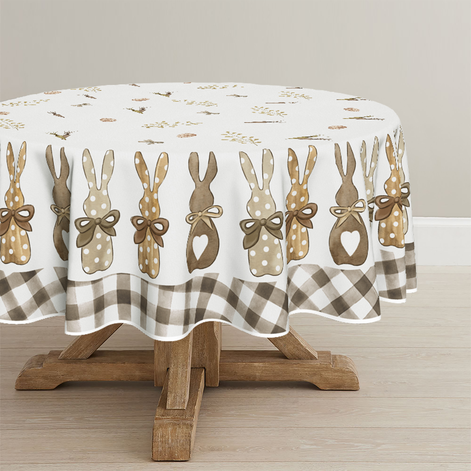 Sm:)e 60 Inch Round Easter Bunny Carrot Tablecloth, Washable Holiday ...