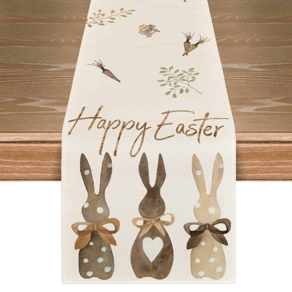 Sm:)e Carrot Bunny Happy Easter Table Runner for Dining Table 13 x 72 ...