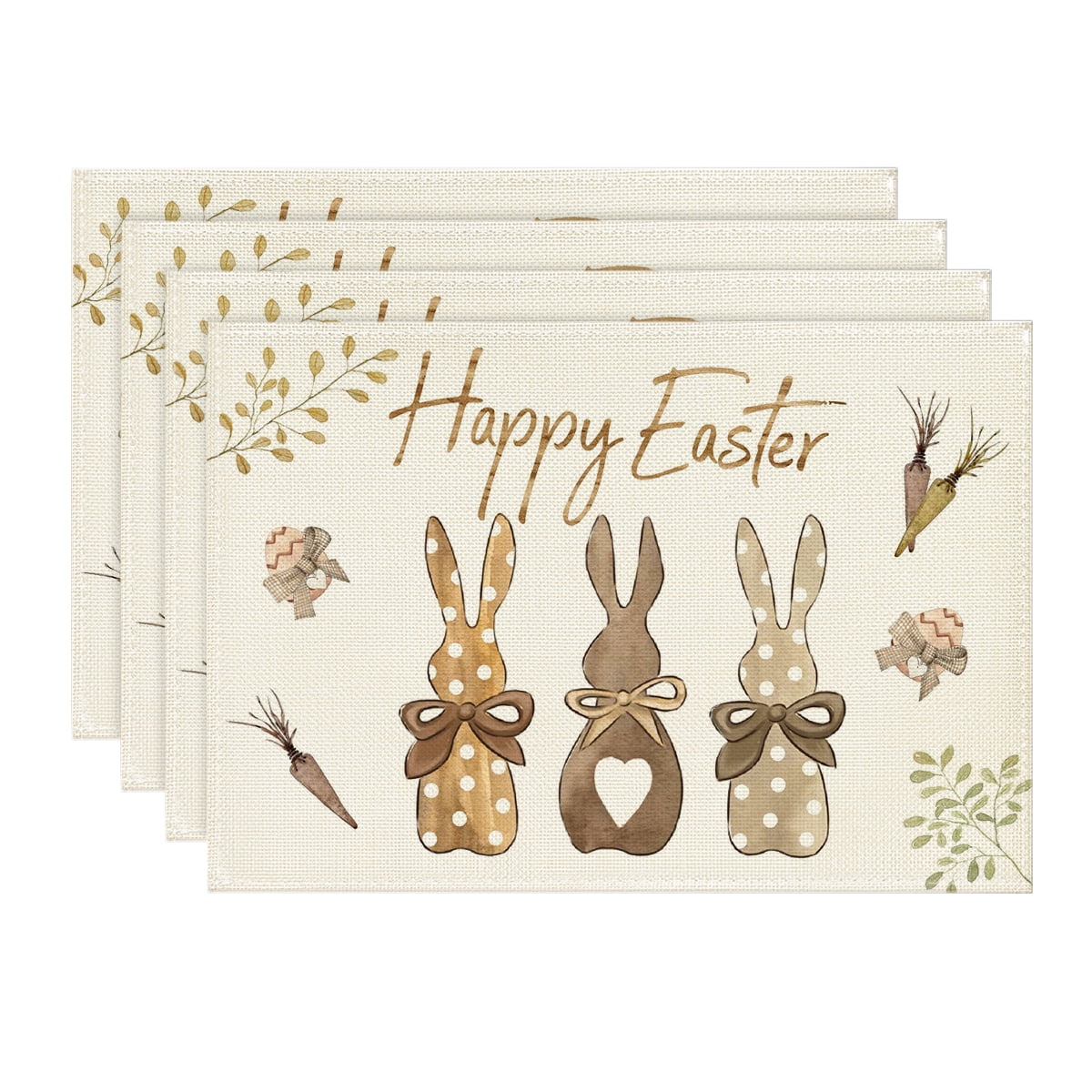 Sm:)e Easter Day Placemats (Set of 4) with Carrot Rabbit Bunny Design ...