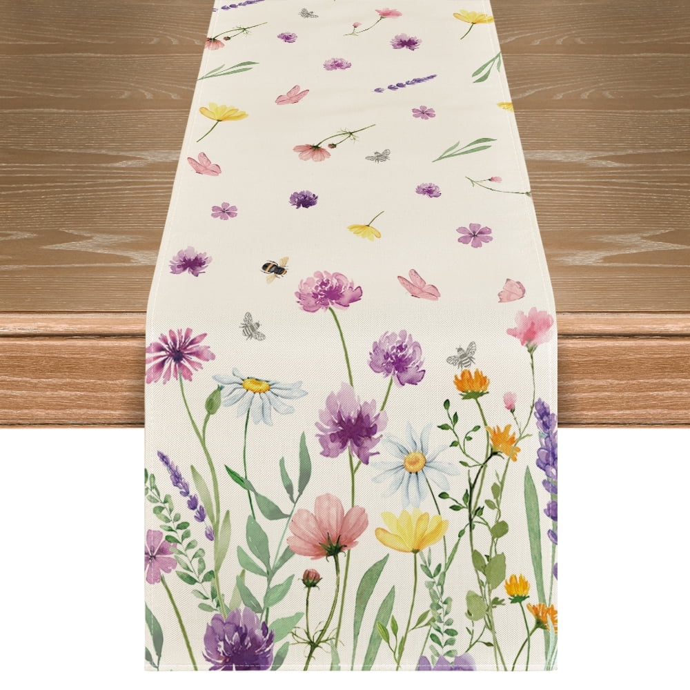 Smile Daisy Colorful Lavender Table Runner, 13x72 Inch, Perfect for ...