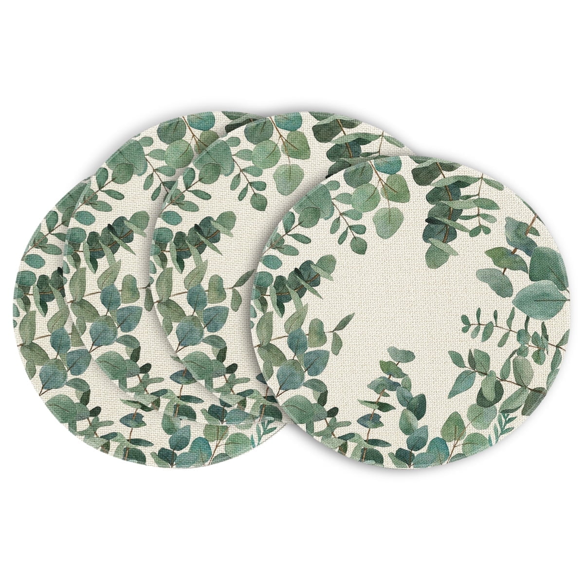 Sm:)e Eucalyptus Summer Placemats 4 Pack 14 Inch Round - Walmart.com