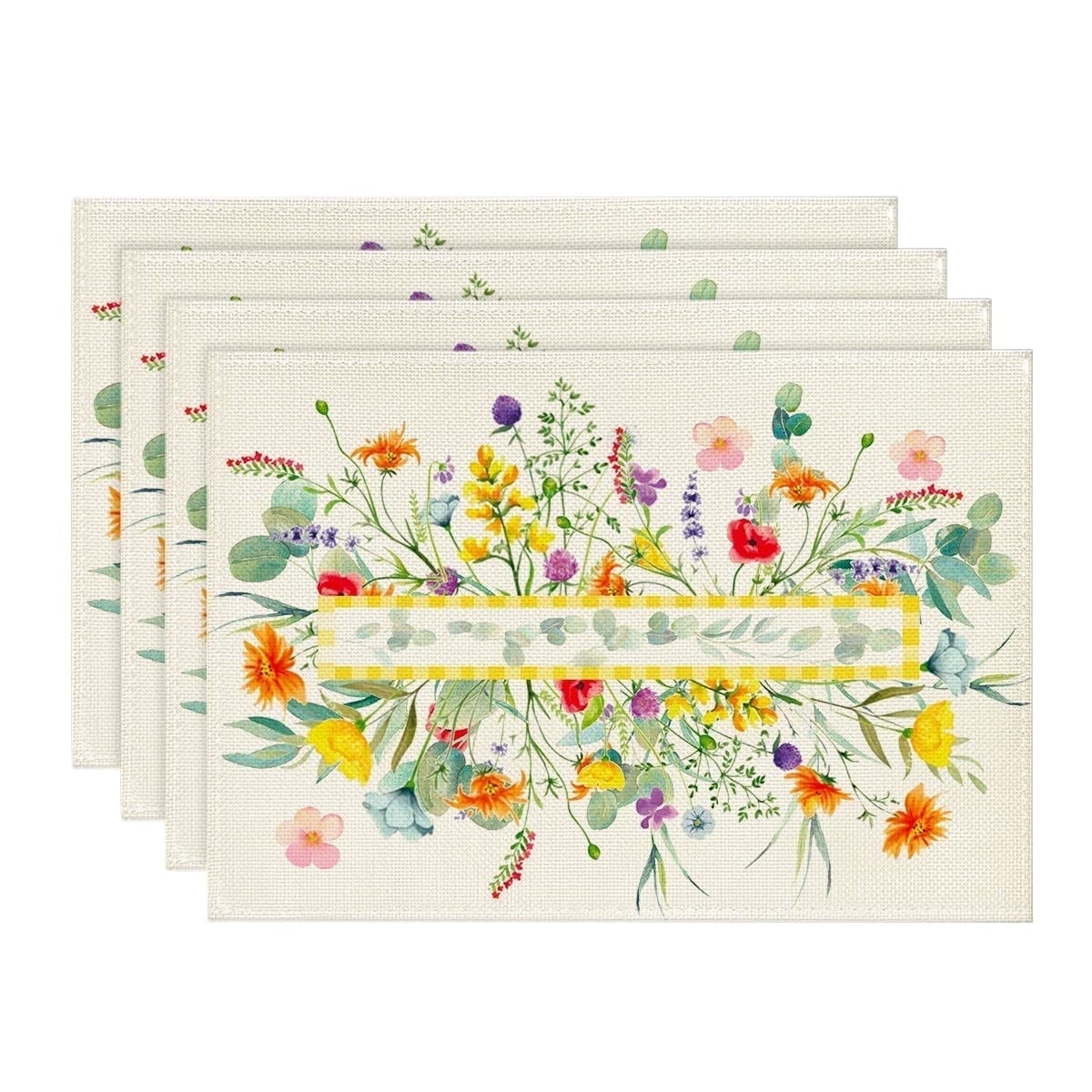 Smile Flower Floral Placemats, Decorative Table Mats for Spring Summer ...