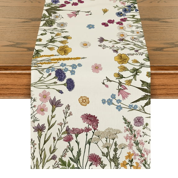 Sm:)e Flowers Spring Table Runner, Seasonal Kitchen Dining Table ...