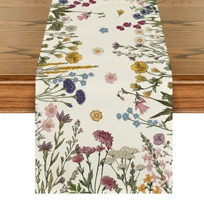Sm:)e Beige Farmhouse Woven Rustic Hollow Table Runner, Boho Table ...